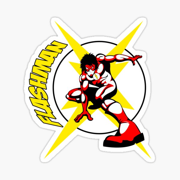 "Flashman 'Flashmatic Hero' Design" Sticker for Sale by BRUTALEO ...