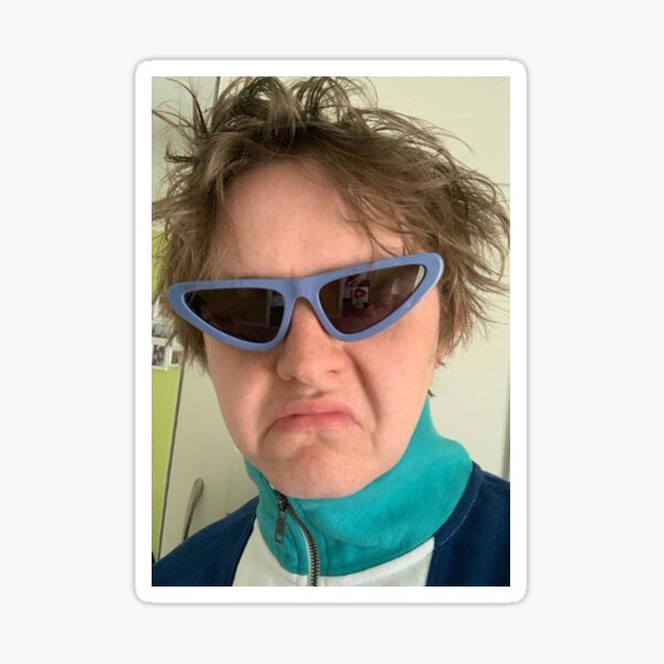 "Lewis Capaldi with purple funky glasses" Sticker for Sale by ...
