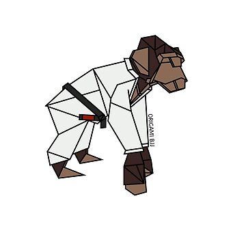 "Origami BJJ - Chimpanzee in a Gi" Sticker for Sale by bmariedesign ...