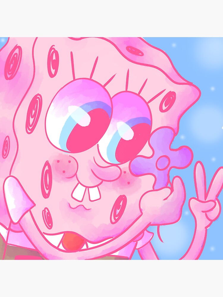 "Pink SpongeBob" Sticker for Sale by gross-girl99 | Redbubble