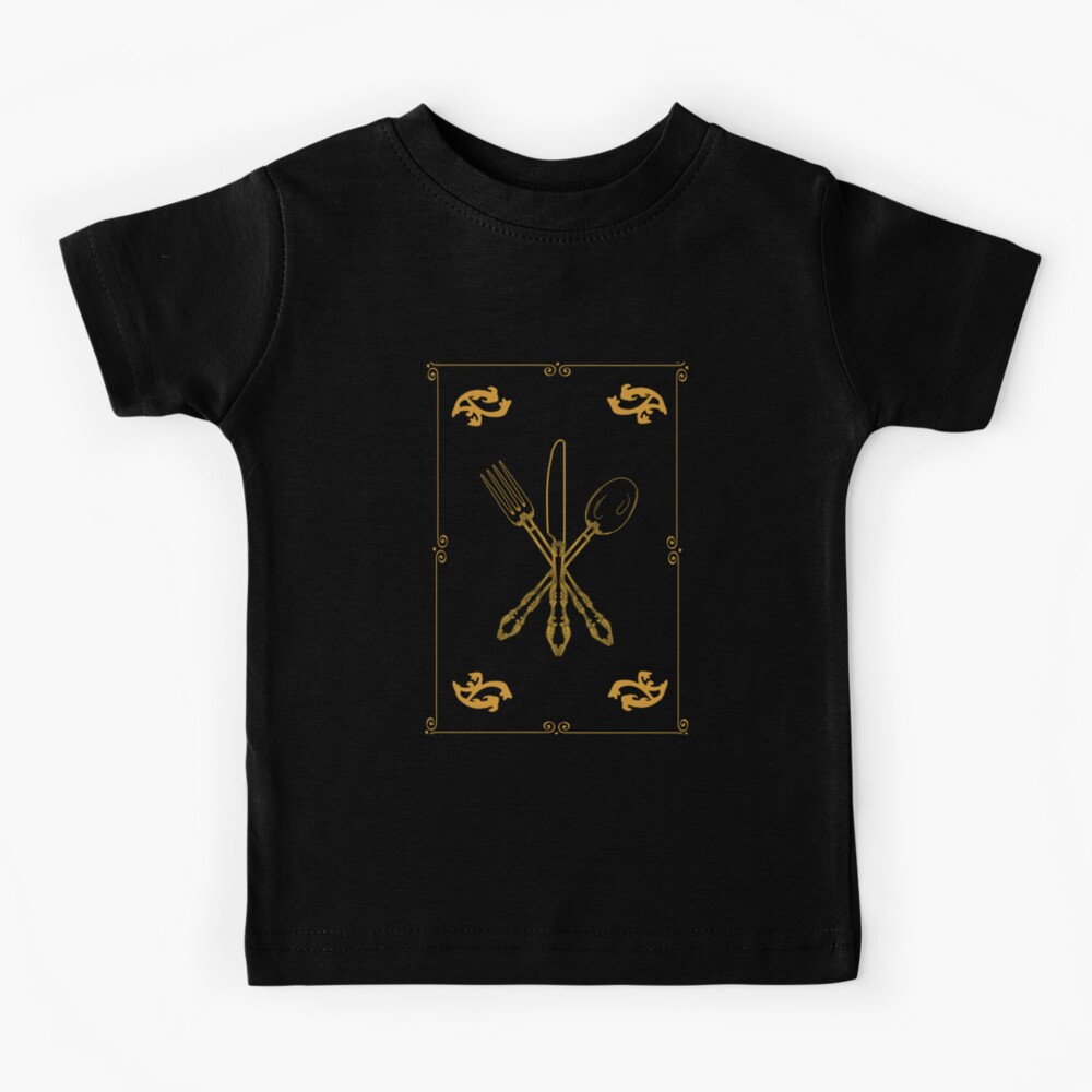 "Just Add Magic Utensils Gold with Border" Kids T-Shirt for Sale by ...