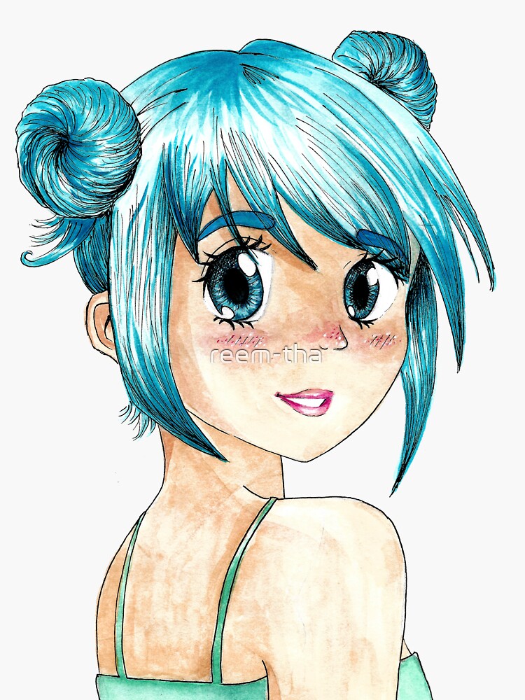 Pegatina «Manga Pixie (dibujos animados)» de reem-tha | Redbubble
