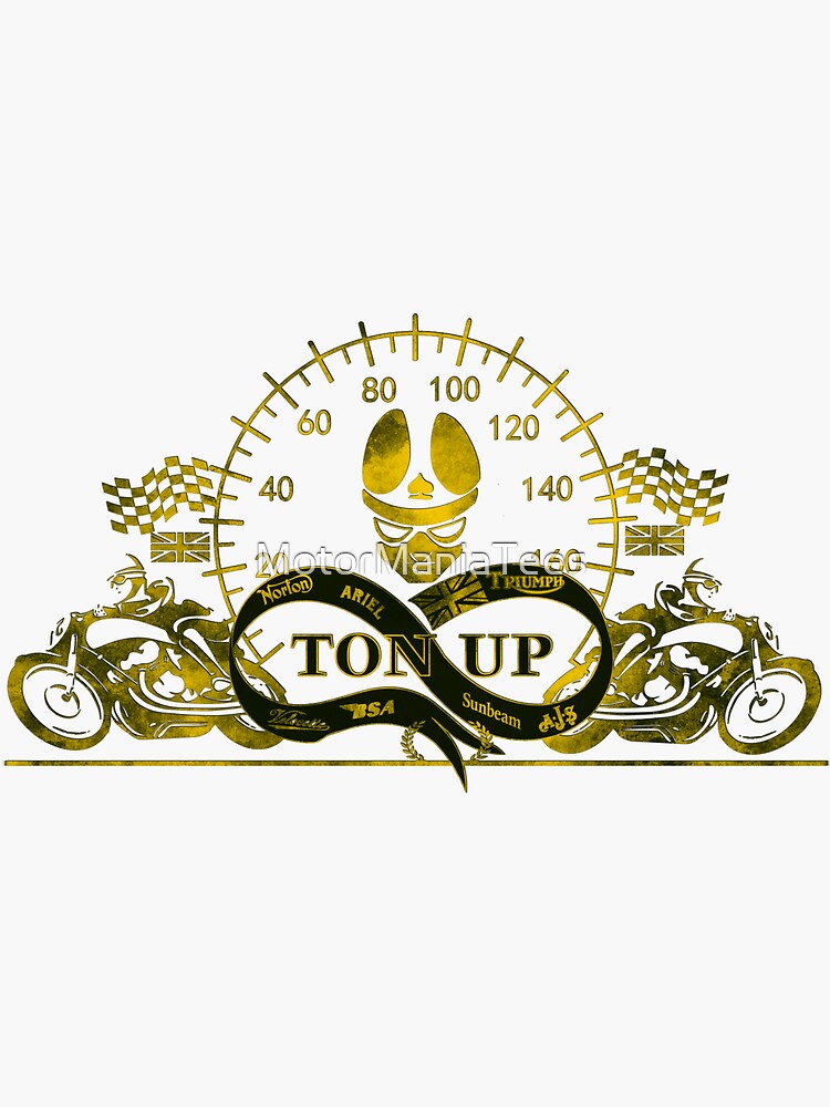 "Ton Up vintage Motorbike Design by MotorManiac" Sticker for Sale by ...