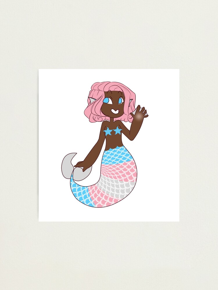 "Woc Trans Pride Mermaid" Photographic Print by OneAngryGinger | Redbubble