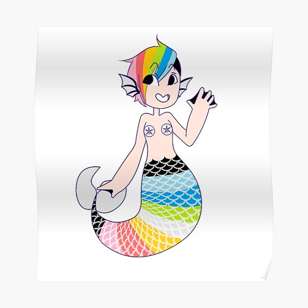 "Queer Pride Mermaid" Poster by OneAngryGinger | Redbubble