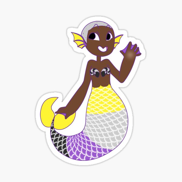 "POC Femme Non-Binary Pride Merm" Sticker for Sale by OneAngryGinger ...