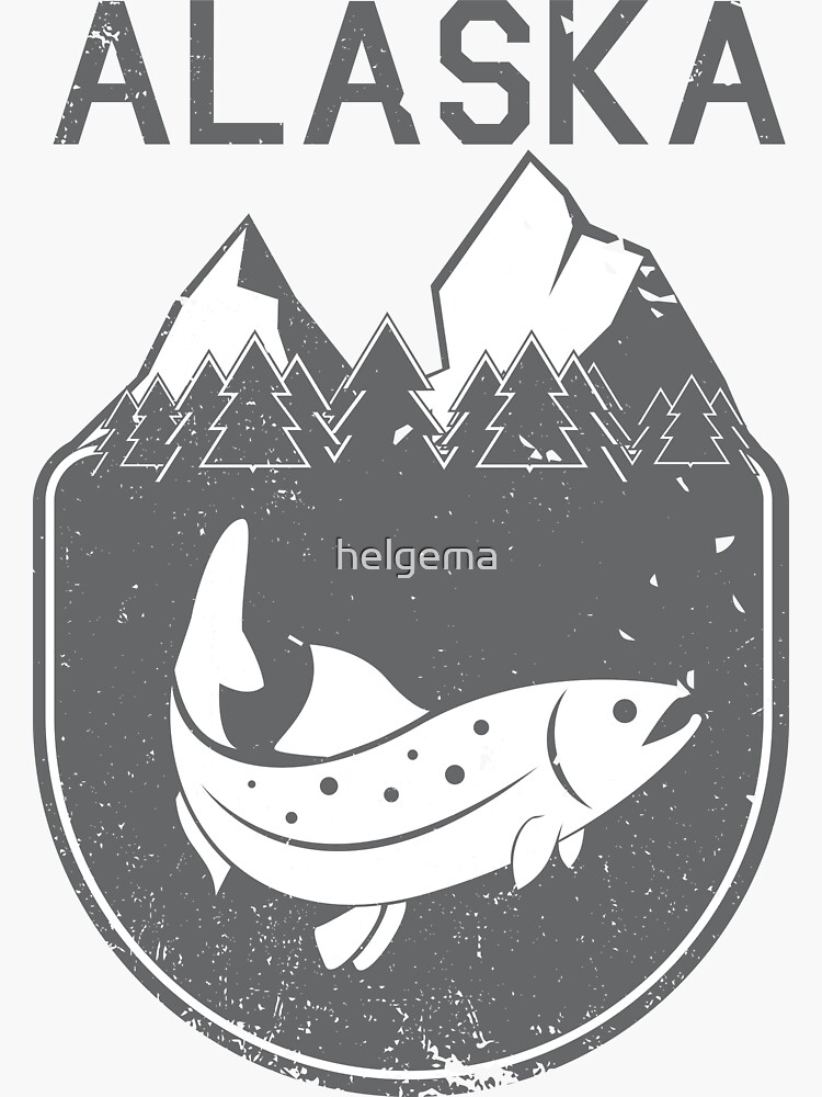 "Alaska salmon FISHING" Sticker for Sale by helgema | Redbubble