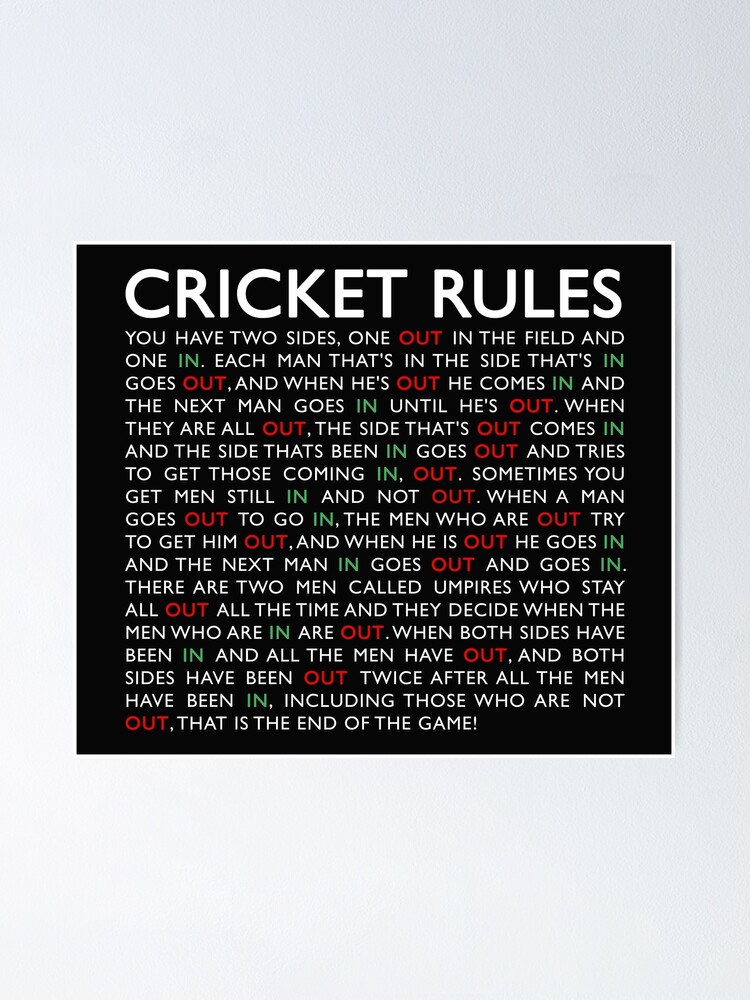 "Cricket Rules" Poster for Sale by isstgeschichte | Redbubble