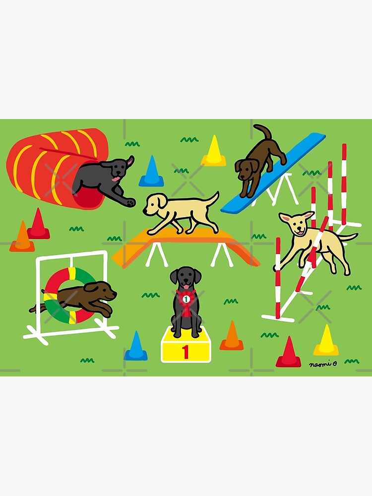 "Happy Labrador Agility Cartoon" Poster by HappyLabradors | Redbubble