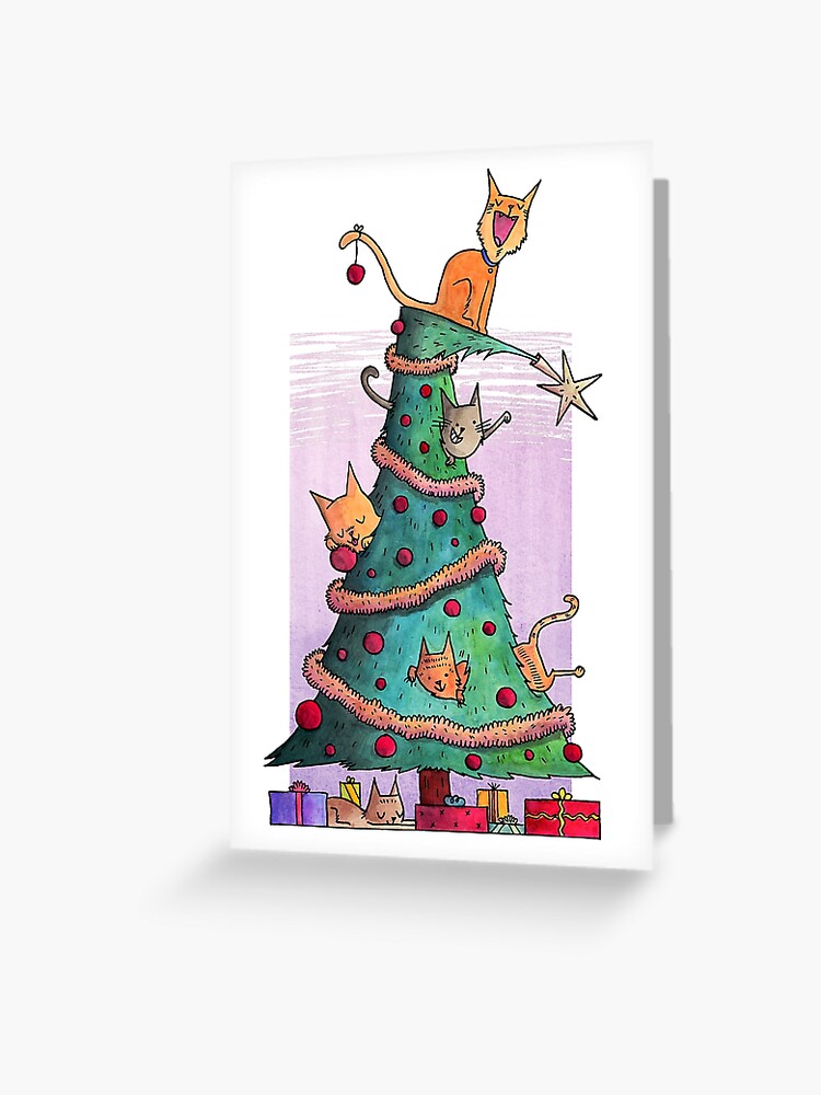 "Christmas Cats" Greeting Card for Sale by Rory Lucey | Redbubble