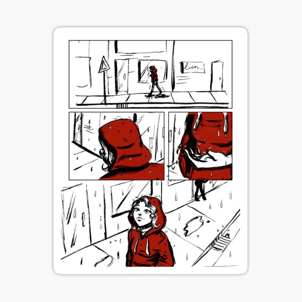 "Comic Strip - Little Red " Sticker by KJDesignOutlet | Redbubble