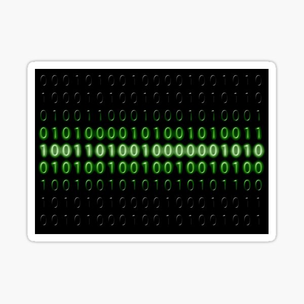 "FIND YOUR BINARY CODE" Sticker for Sale by SARGENTOWILLY | Redbubble