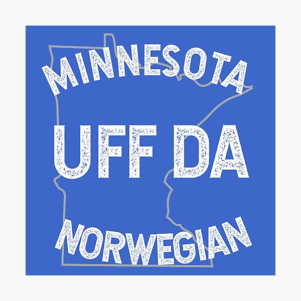 Lámina fotográfica «Minnesota Norwegian Uff Da con el esquema del mapa ...