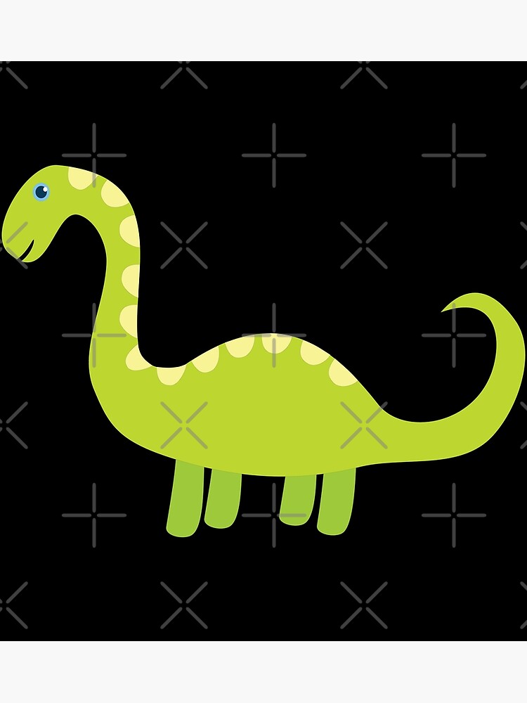 "Cool Green Brontosaurus Dinosaur. Cute Dino Cartoon." Art Print by ...