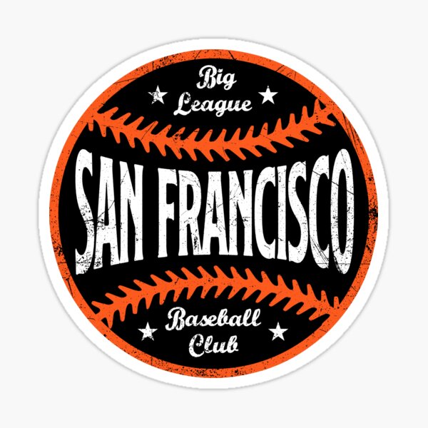 "San Francisco Retro Big League Baseball - White" Sticker by ...