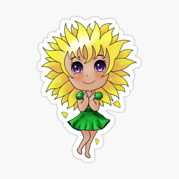 "Sunflower Chibi Girl" Sticker by ragtagart | Redbubble