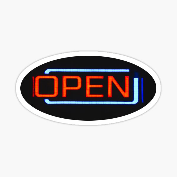 "Positive Cutout of Open" Sticker for Sale by positivecutouts | Redbubble