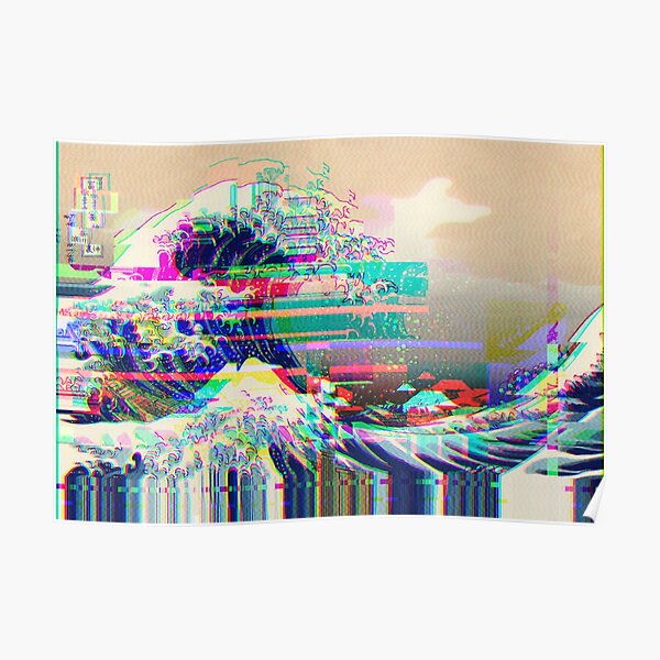 "The Glitch Wave Off Kanagawa" Poster for Sale by pistiolexa | Redbubble