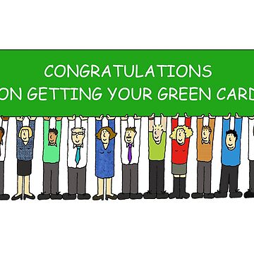 "Congratulations on Getting Your Green Card Cartoon People" Art Board ...
