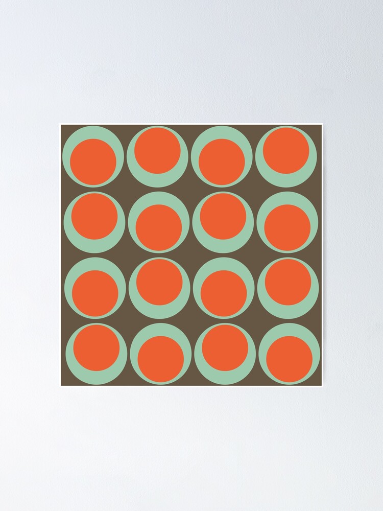"Pimento Party, Minimalist Retro Dot Design in Orange and Celadon on ...