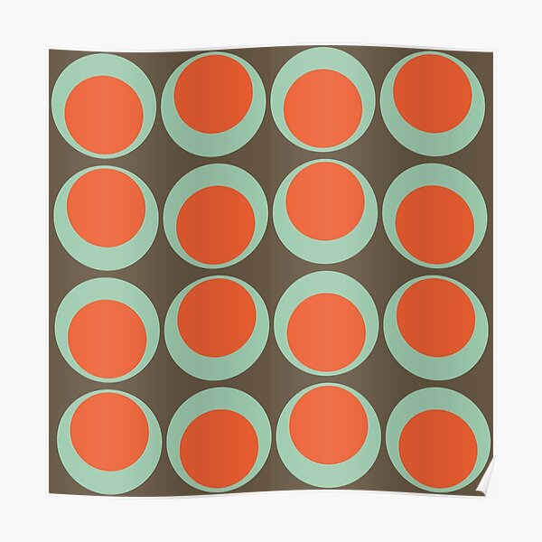 "Pimento Party, Minimalist Retro Dot Design in Orange and Celadon on ...