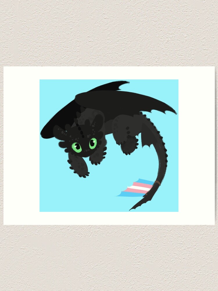 "Toothless (Trans, Blue)" Art Print by IceOfWaterflock | Redbubble