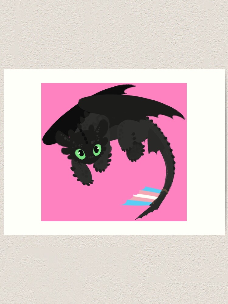 "Toothless (Trans, Pink)" Art Print by IceOfWaterflock | Redbubble