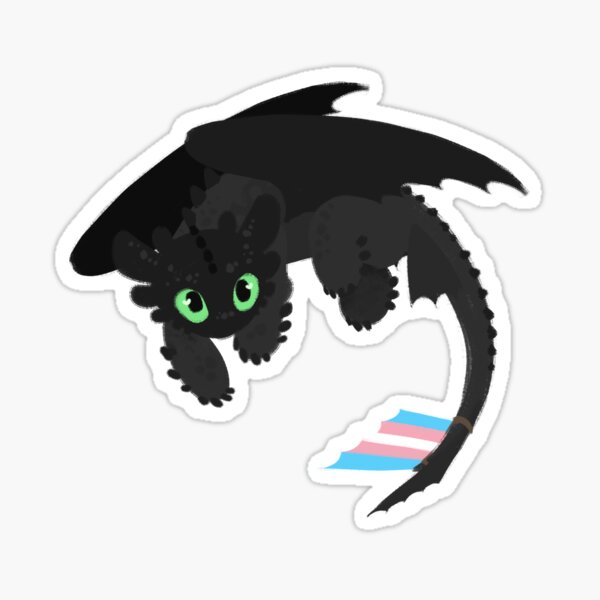 "Toothless (Trans, Pink)" Sticker for Sale by IceOfWaterflock | Redbubble
