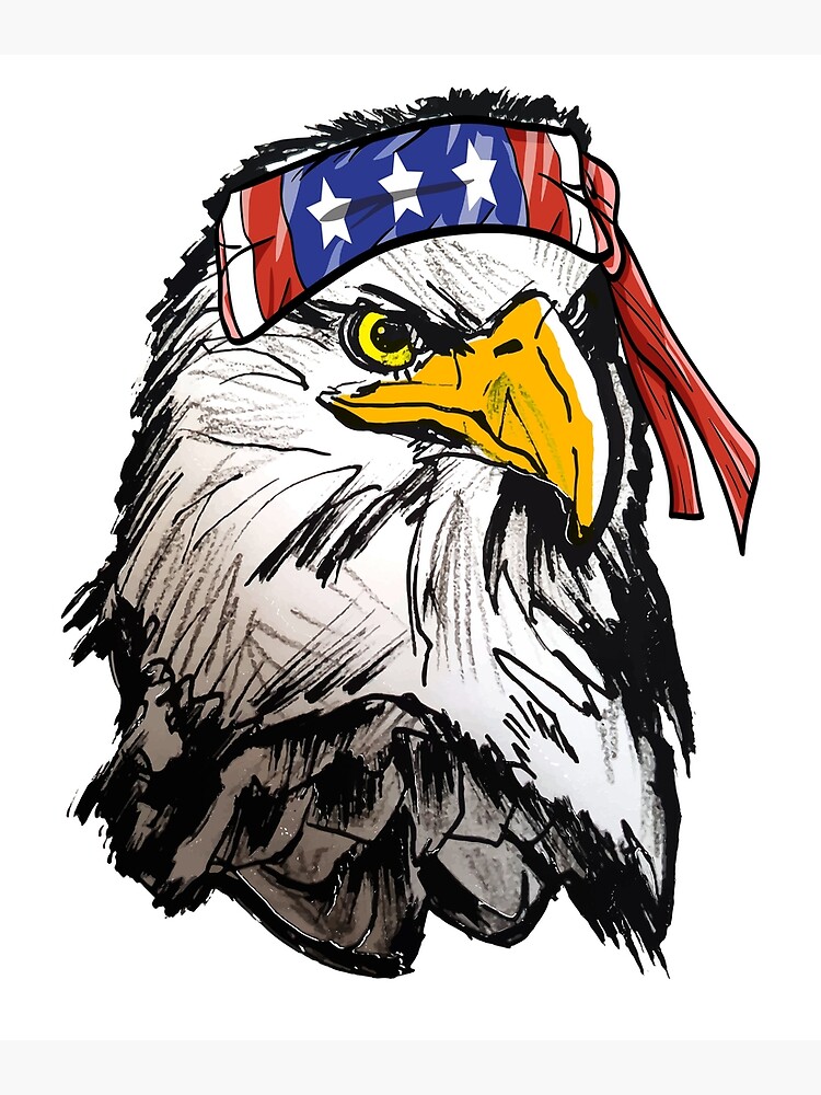 "Patriotic American Bald Eagle Mullet USA Bandana 4th of July Flag ...