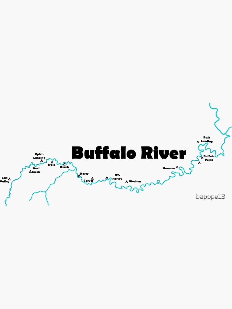 "Buffalo River Map" Sticker for Sale by bapope13 | Redbubble