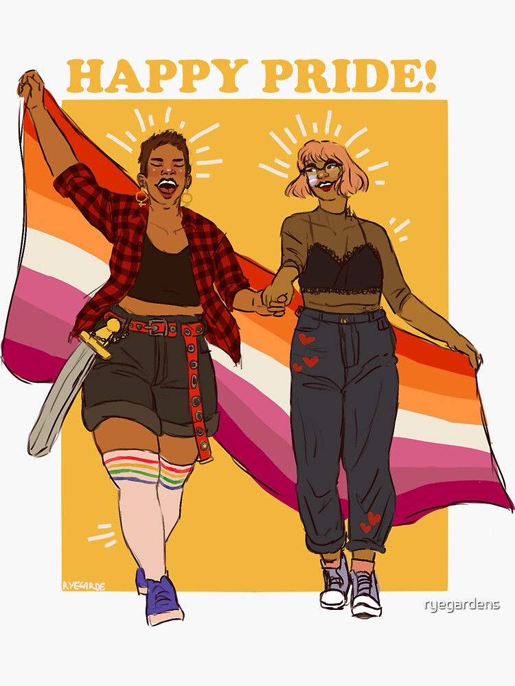 "HAPPY PRIDE!" Sticker for Sale by ryegardens | Redbubble