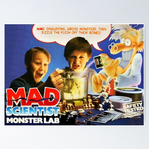 "MAD SCIENTIST - MONSTER LAB " Poster for Sale by shawnofthe80s | Redbubble