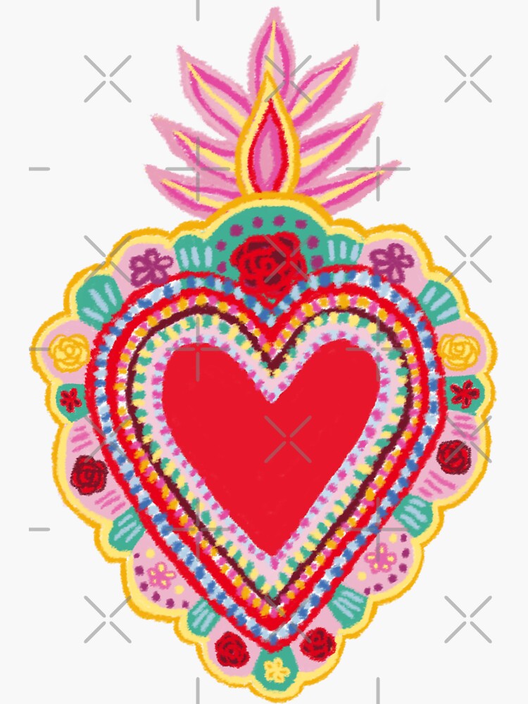 "HAND DRAWN MEXICAN HEART" Sticker for Sale by hanachiang | Redbubble
