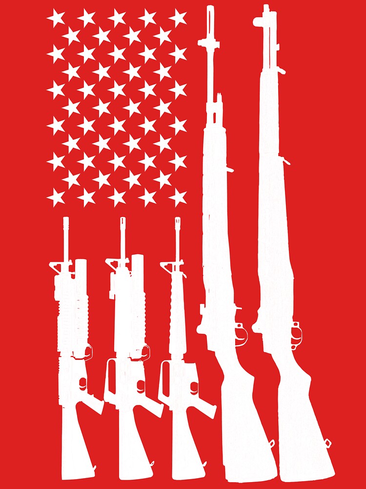 "American Rifles Flag (White)" T-shirt for Sale by nothinguntried ...