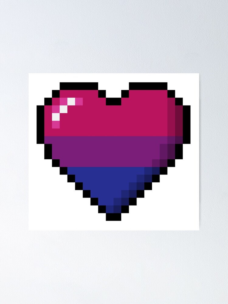 "Pride Month Pixel Heart - Bisexual Flag" Poster for Sale by leixa ...