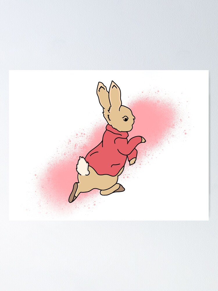 "Coral pink Peter rabbit spray paint design" Poster by kaf1 | Redbubble