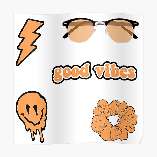 "Orange Sticker Pack" Poster for Sale by Leilasayan | Redbubble
