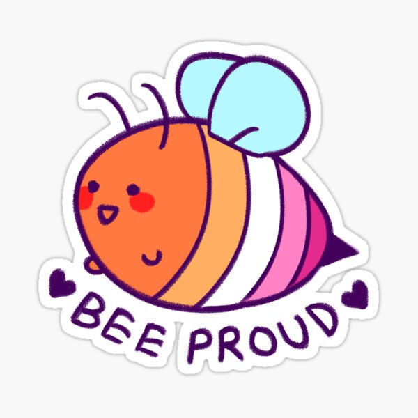 "BEE proud: lesbian flag" Sticker for Sale by strasberrie | Redbubble