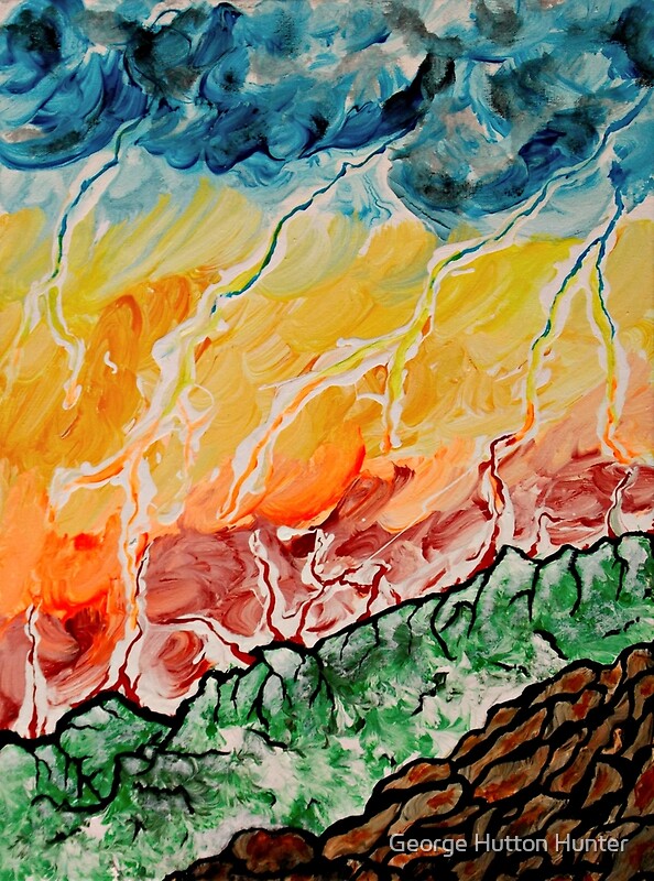 "Lightning on landscape" by George Hutton Hunter | Redbubble