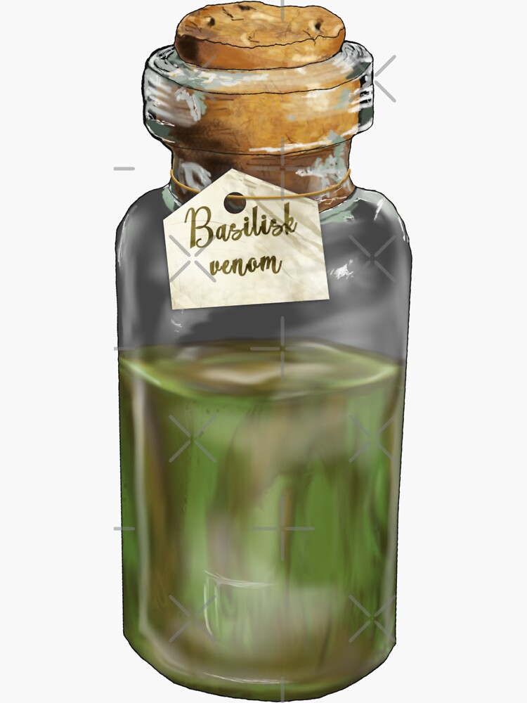 "Basilisk Venom - highly toxic" Sticker for Sale by drawnexplore ...