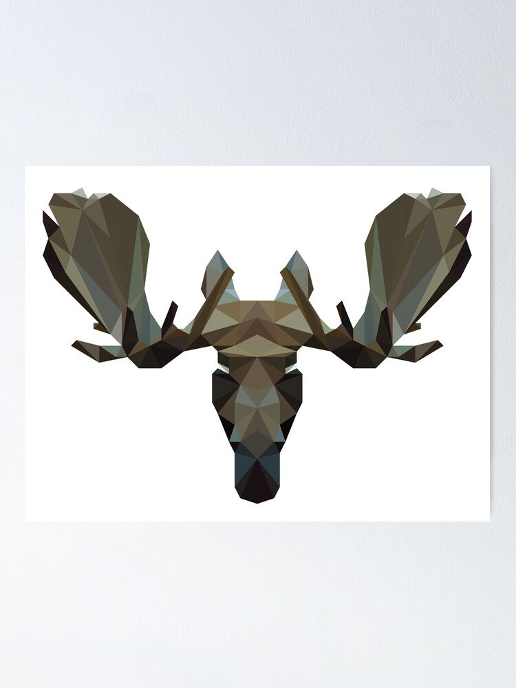 "Low Poly Moose" Poster by flyhighaviator | Redbubble
