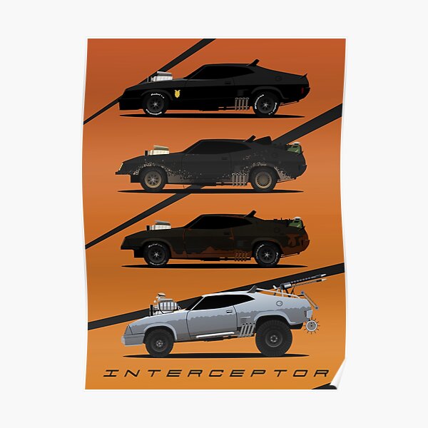 "Interceptor Evolution" Poster by AutomotiveArt | Redbubble