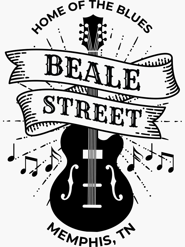 "Beale Street Memphis Tennessee Home of the Blues " Sticker for Sale by ...
