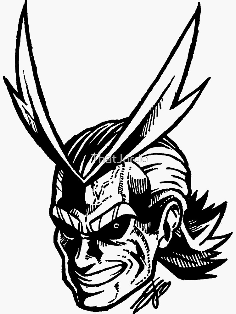 "All Might Face" Sticker by SamJordan | Redbubble