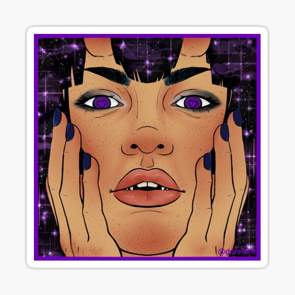 "Space Oni Girl " Sticker by gore-font | Redbubble