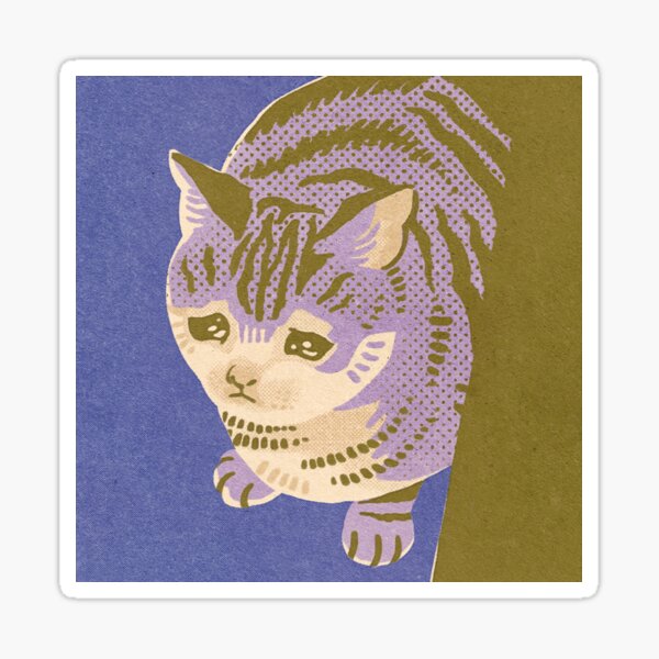 "Sad Cat" Sticker by karmabees | Redbubble