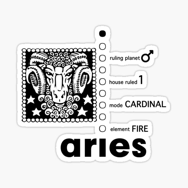 "ASTROLOGICAL: Aries" Sticker by meridaone | Redbubble