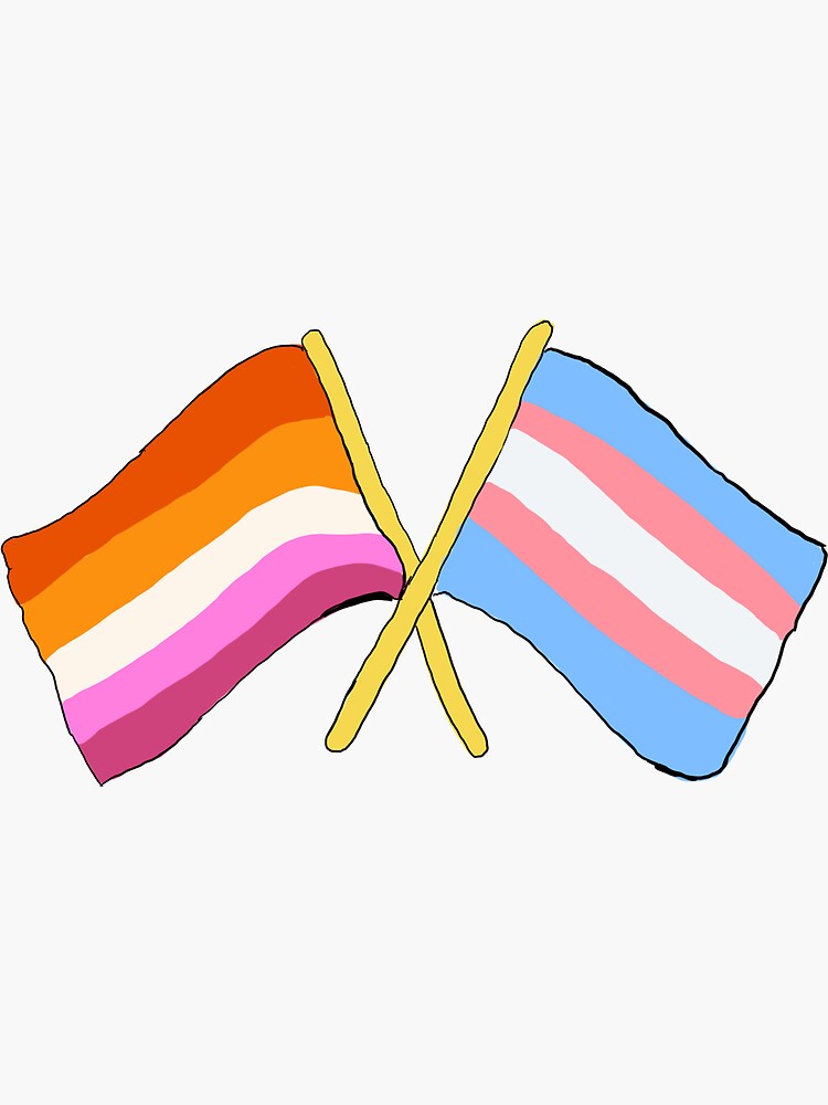 "lesbian and trans solidarity flag" Sticker for Sale by burntchurch ...