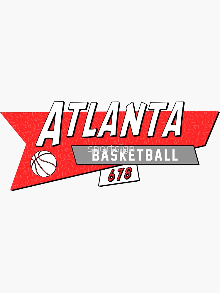 "Atlanta 90s Basketball Retro" Sticker for Sale by sportsign | Redbubble