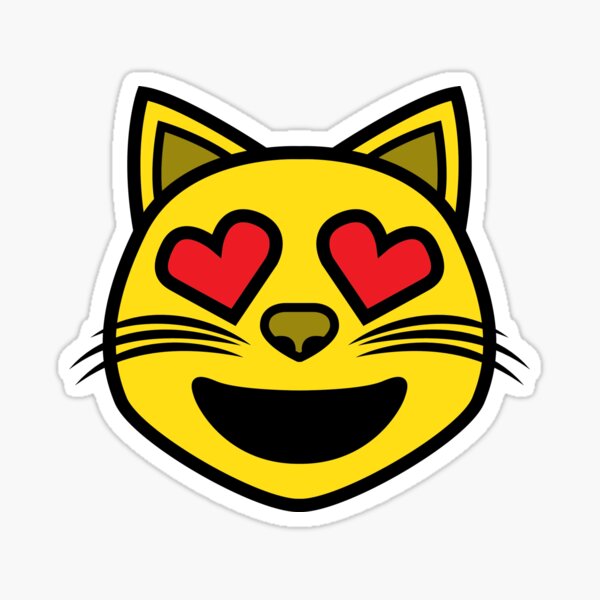 "Cat Love Emoji Eyes - Cat Lover Cats" Sticker by fromherotozero ...